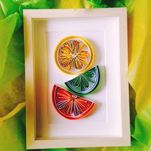 Quilled Paper Art Citrus Fruits-Unique 3D Paper Art-Kitchen | Etsy