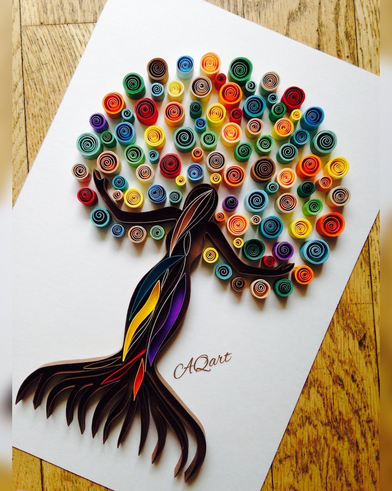 Quilling Art 'Tree of Life'Paper Wall Art-Unique | Etsy