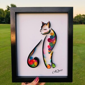 Quilling Art Elegant Cat Quilled Paper Cat Cat Lover Gift | Etsy UK