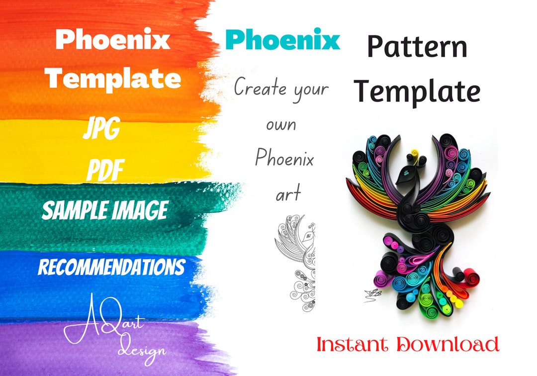 Phoenix Pattern - Phoenix Template - How to Make Phoenix Quilling Art ...