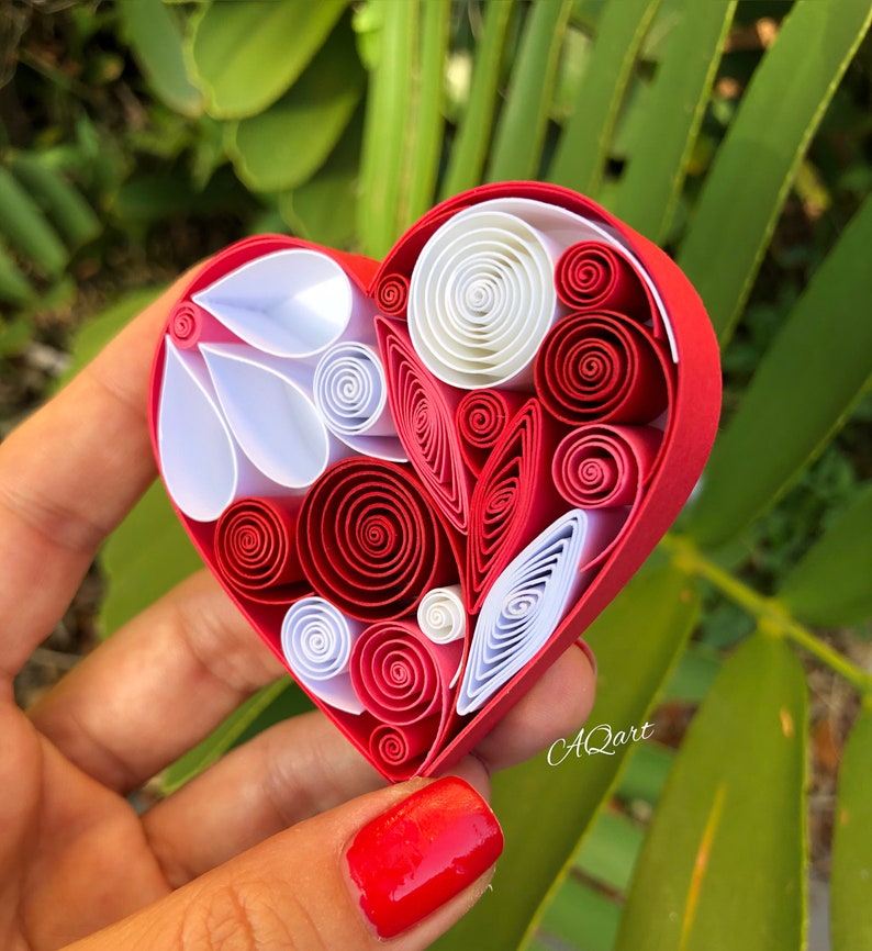Quilled Mini Heart-valentines Quilling Heart-art - Etsy