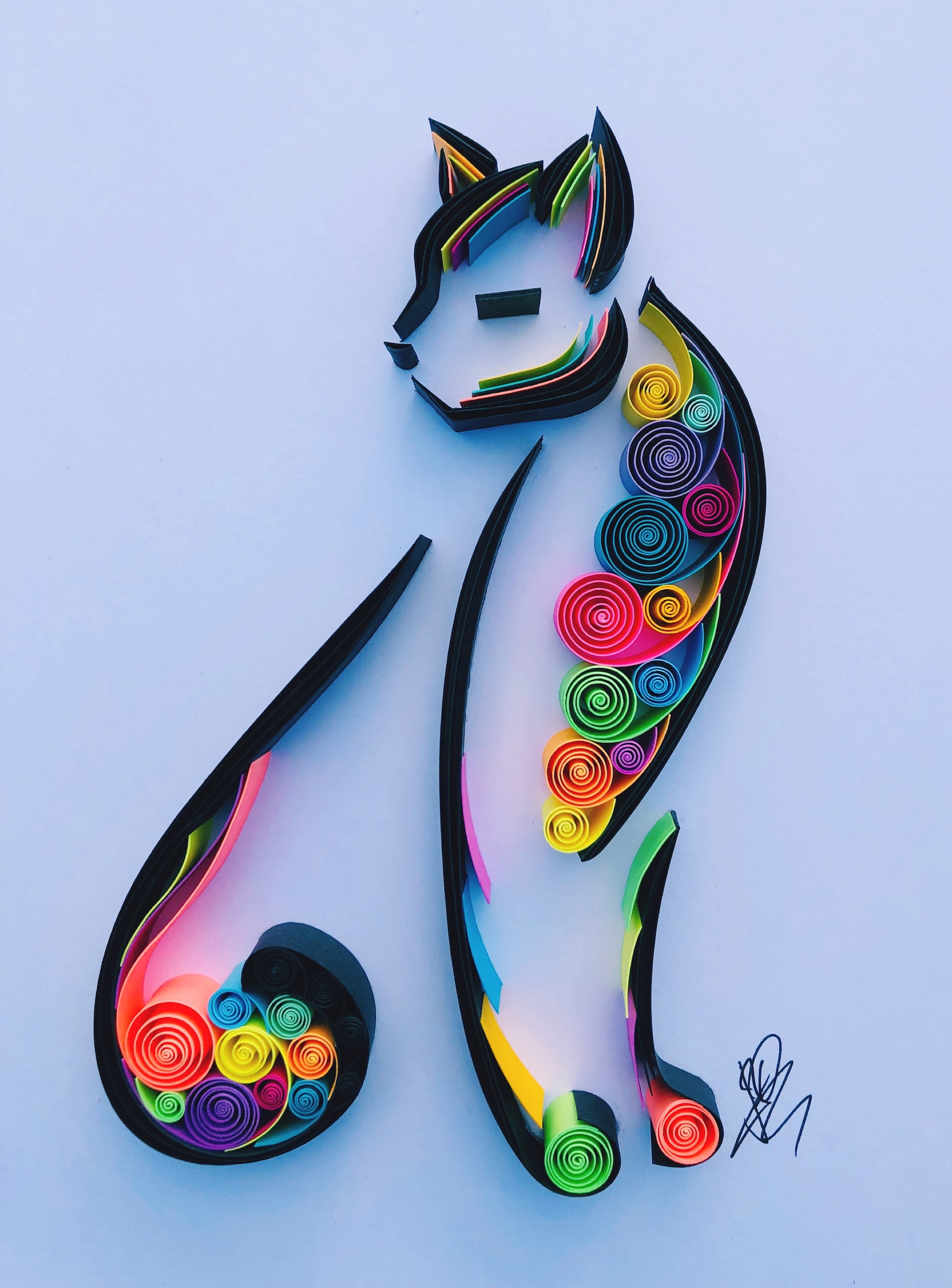 Quilling Art Elegant Cat Quilled Paper Cat Cat Lover Gift | Etsy UK