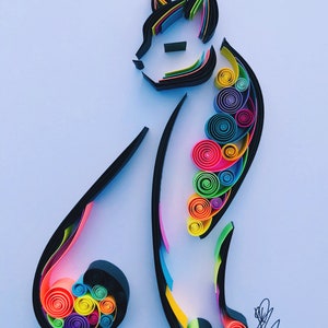 Quilling Art Elegant Cat Quilled Paper Cat Cat Lover Gift | Etsy UK