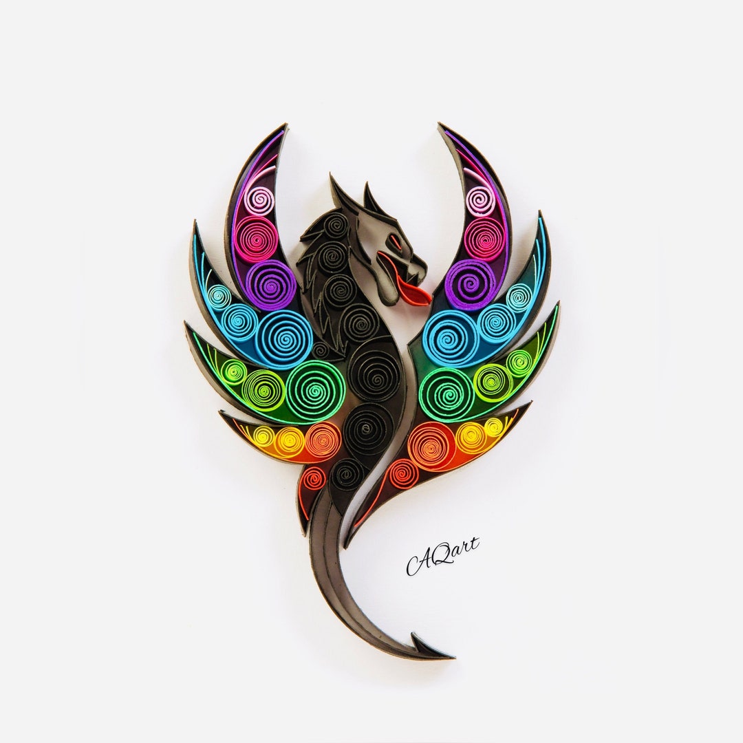 Quilled Paper Art 'rainbow Dragon'unique Gift-dragon - Etsy Australia