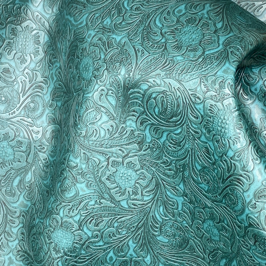 Tooled Vinyl Durango turquoise Upholstery Vinyl - Etsy