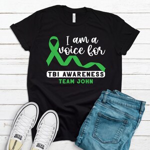 Personalized TBI Awareness Shirt: Green Ribbon Support Tee - Etsy