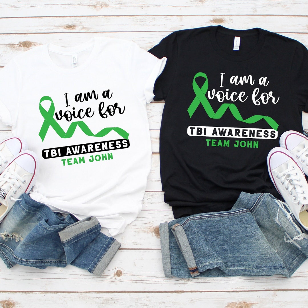Personalized TBI Awareness Shirt: Green Ribbon Support Tee - Etsy