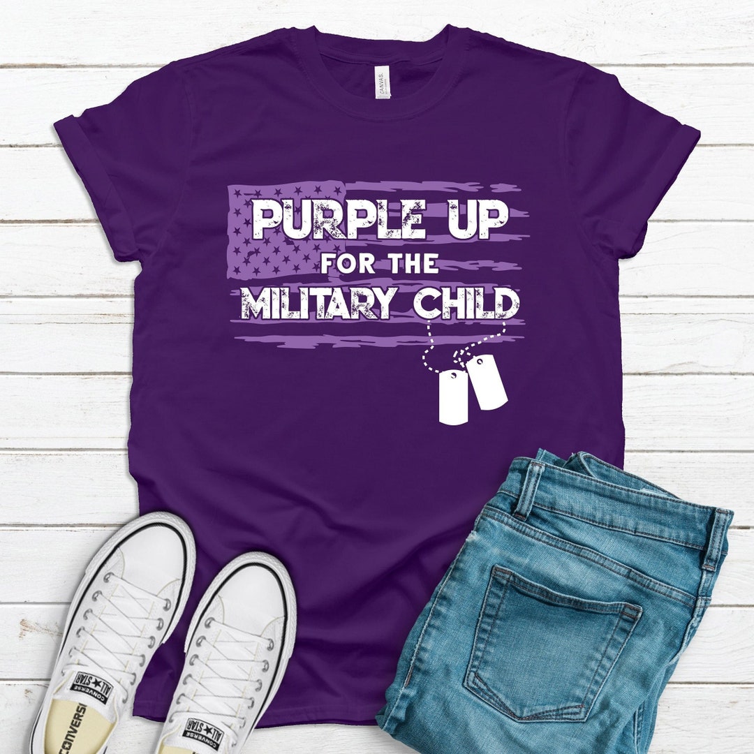 Purple up Shirt / Support Military Child Family Hoodie / Dog Tags ...