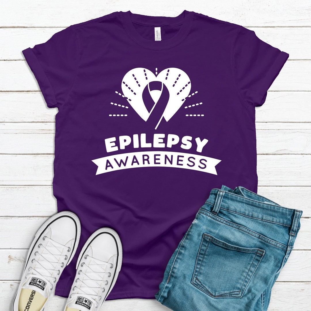Epilepsy Awareness Shirt: Purple Ribbon Support Tee - Etsy Canada