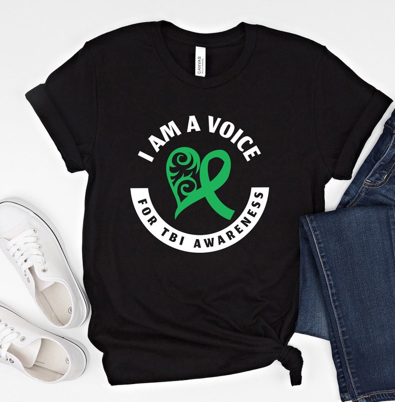 TBI Awareness Shirt: Green Ribbon Support Tee - Etsy