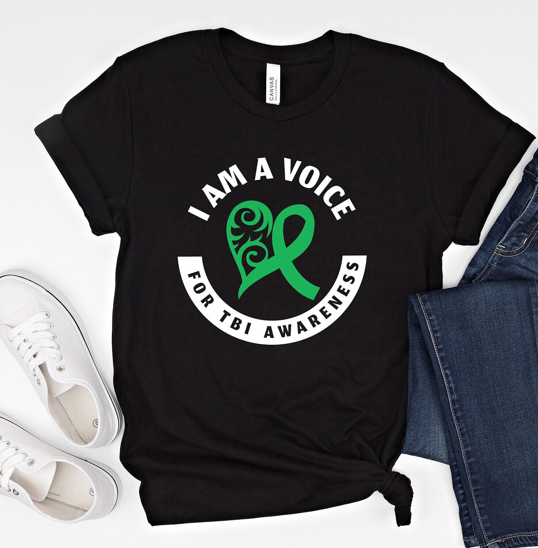 TBI Awareness Shirt: Green Ribbon Support Tee - Etsy