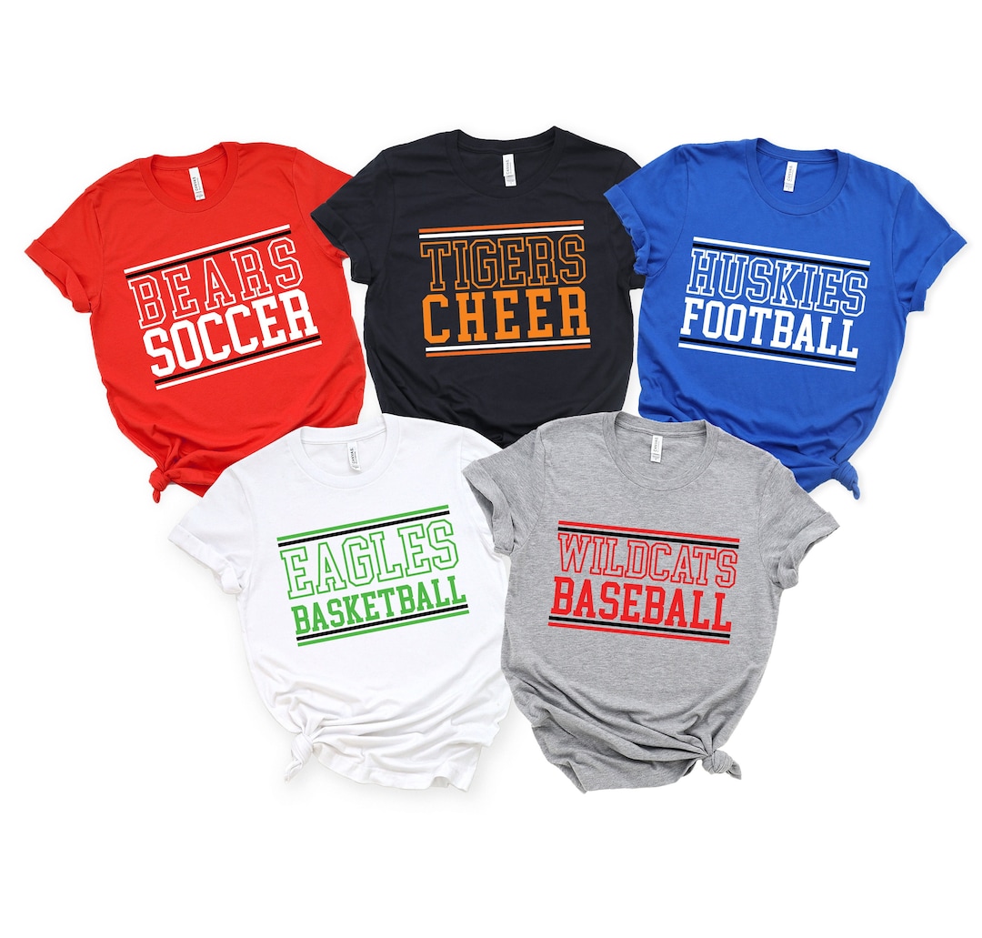 Custom Sports Team Shirt: Personalized Mascot & Colors - Etsy