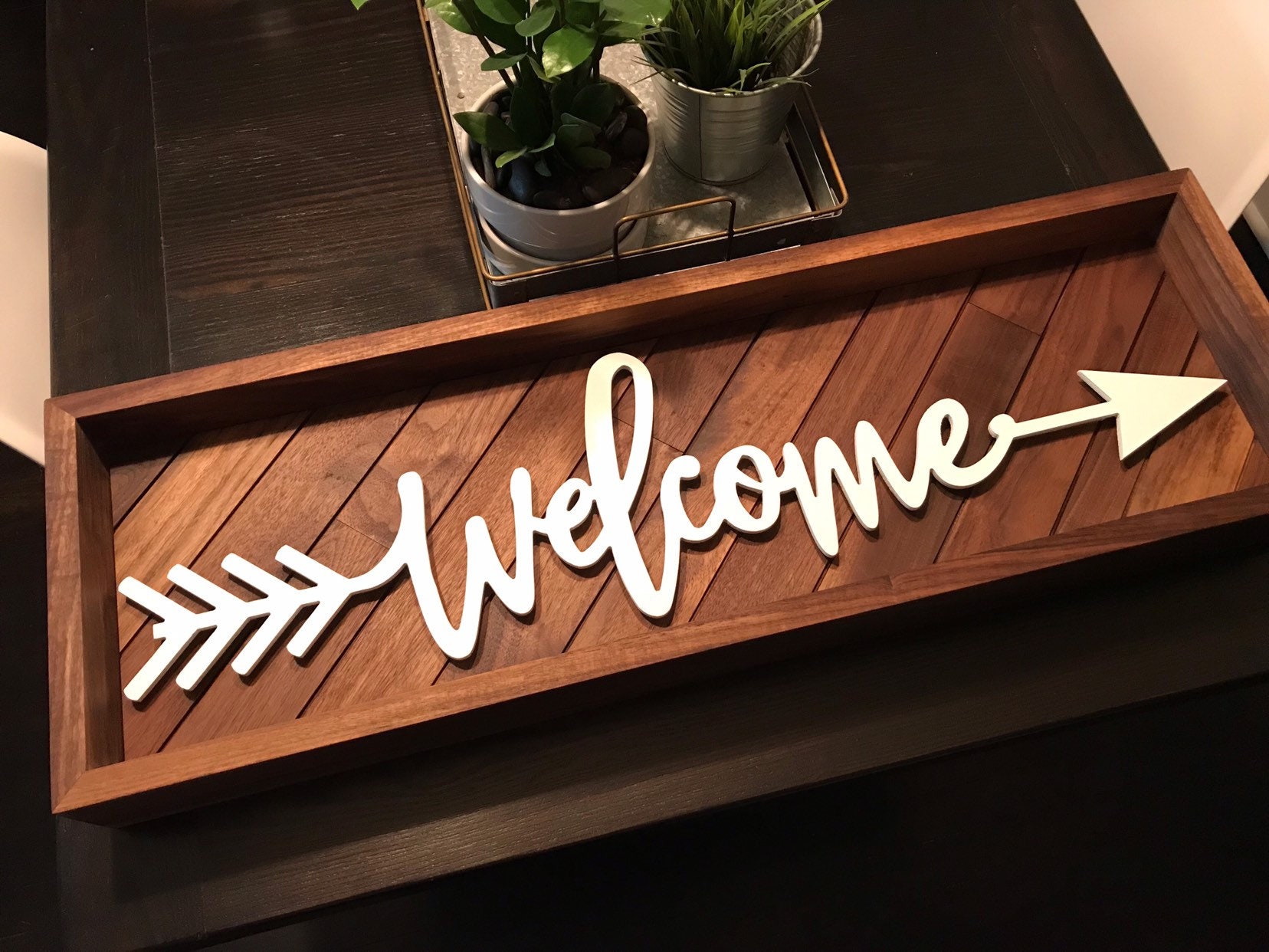 Walnut Welcome Sign - Etsy