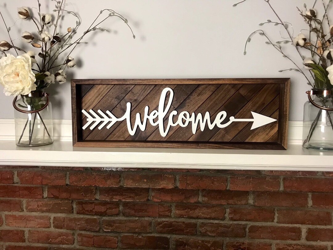 Walnut Welcome Sign - Etsy