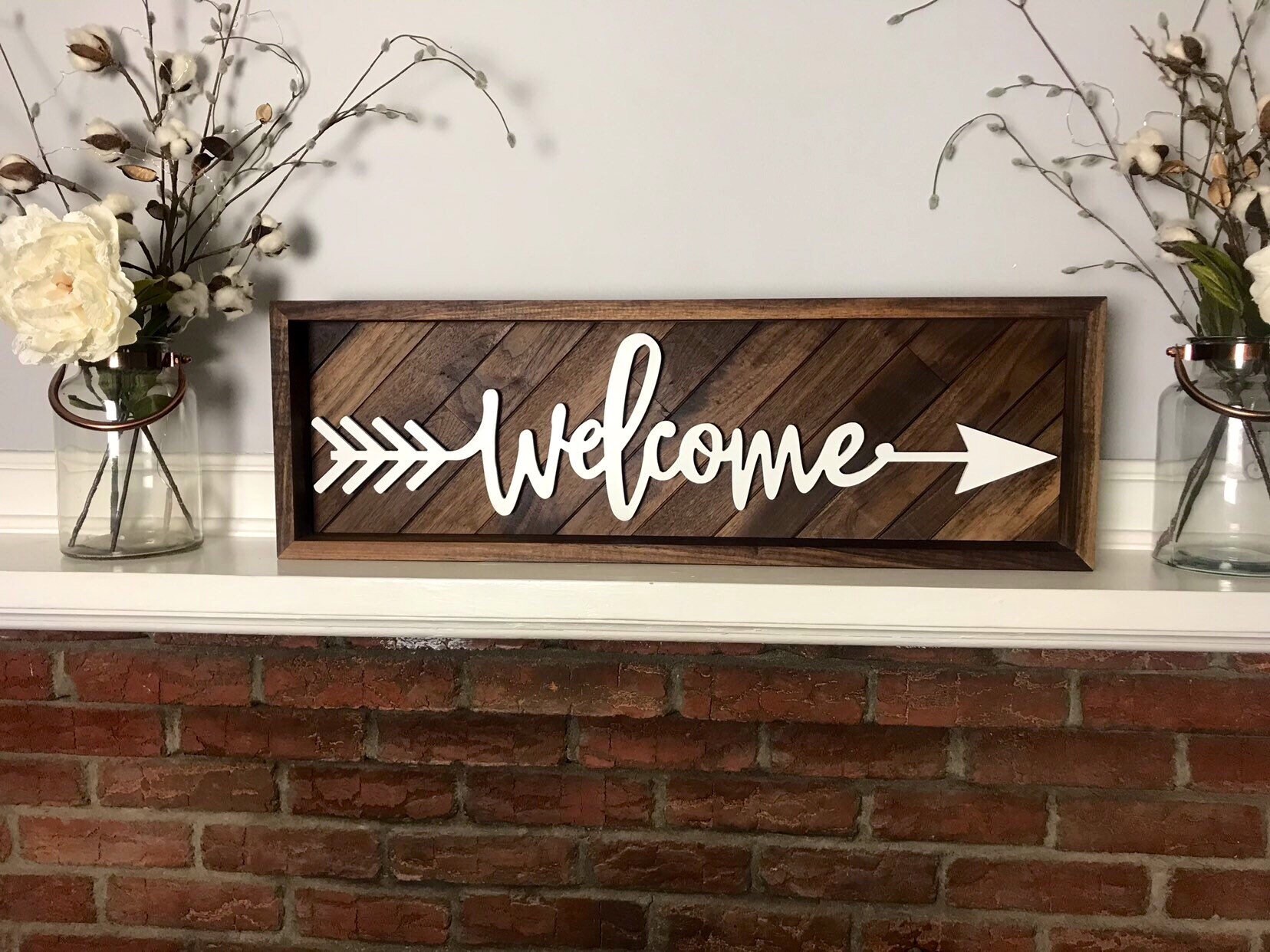 Walnut Welcome Sign - Etsy
