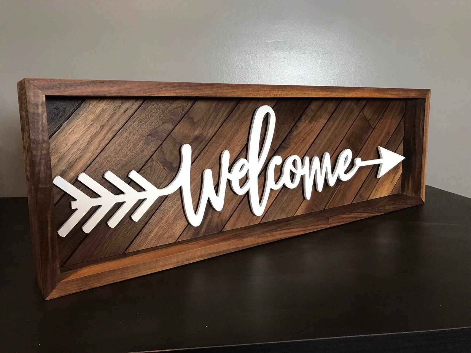 Walnut Welcome Sign - Etsy