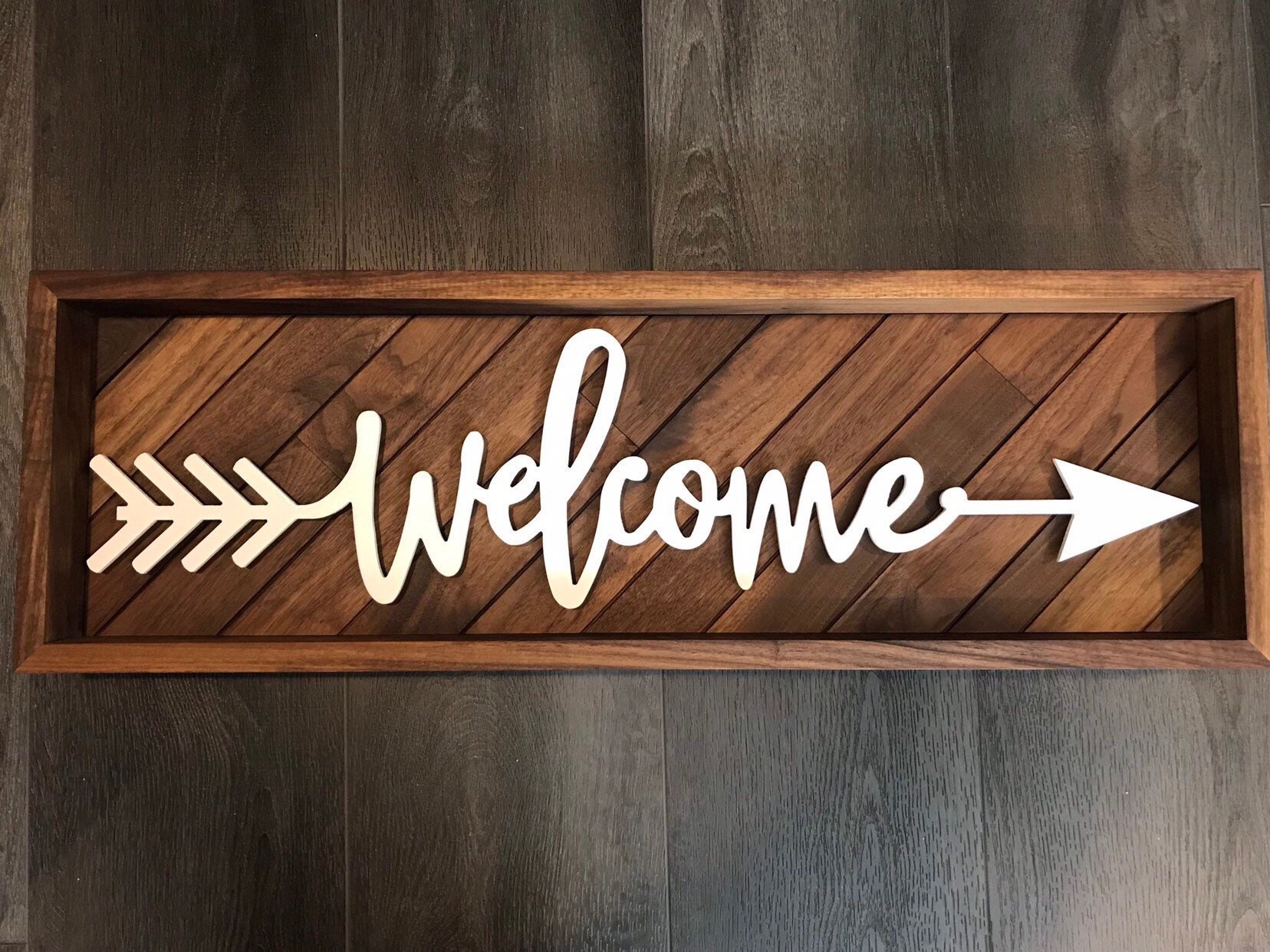 Walnut Welcome Sign - Etsy