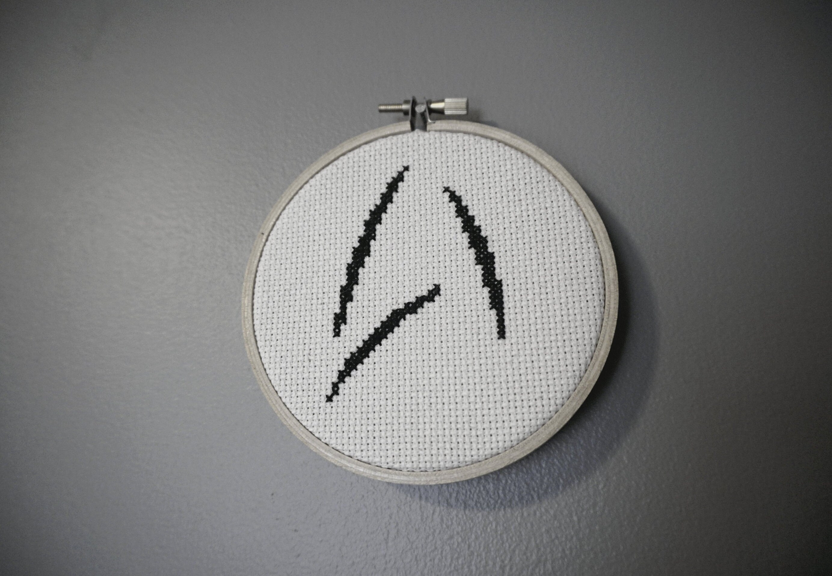 Minimalist Starfleet Insignia Completed Cross Stitch -- Star Trek ...