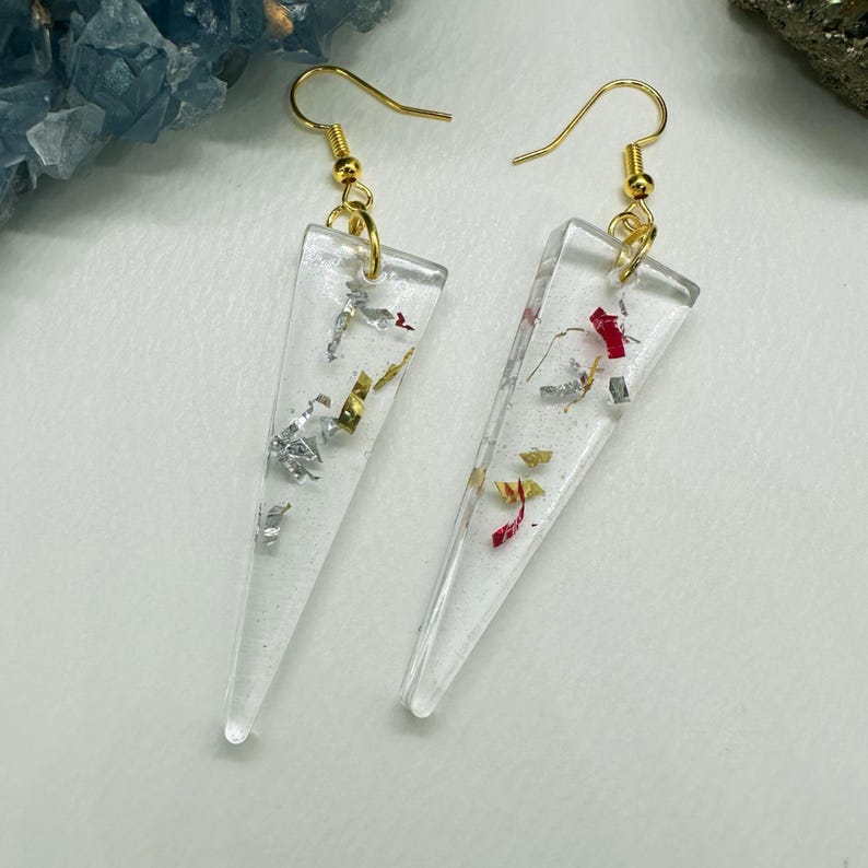 Kpop En-inspired Triangle Concert Confetti Earrings, Handmade Custom ...