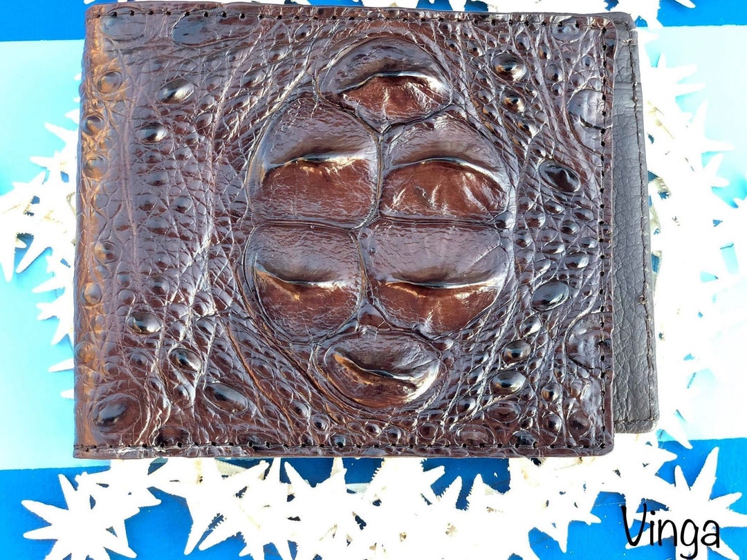 Brown Genuine Alligator Wallet, Men's Leather Wallet, One of a Kind ...