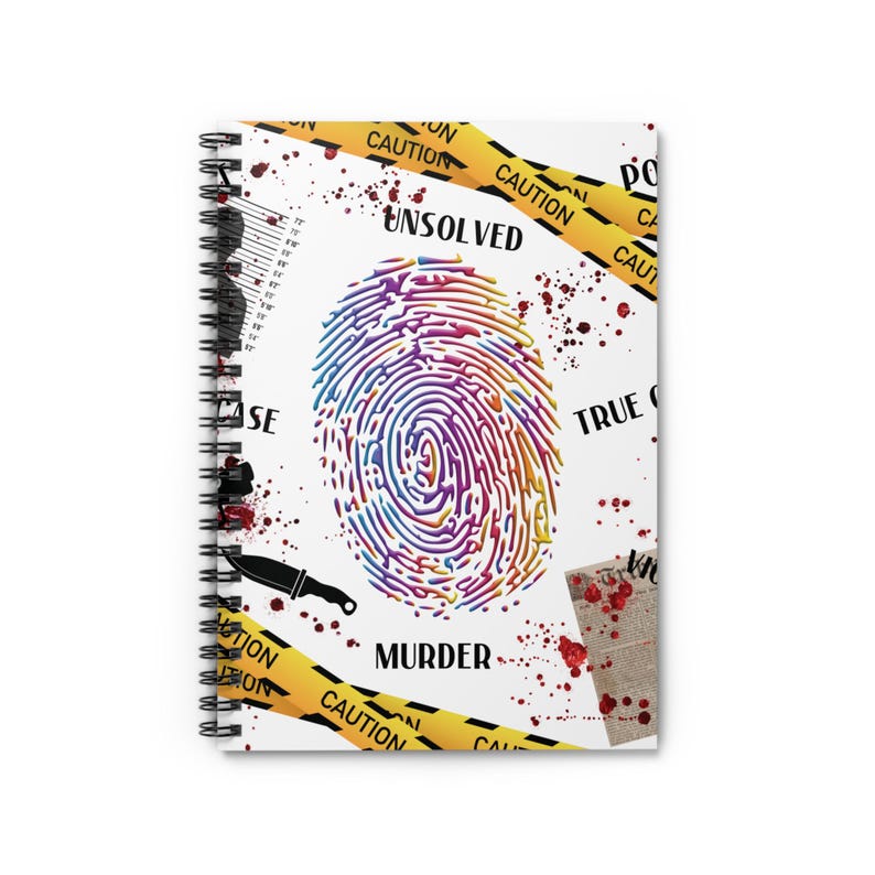 True Crime, Unsolved Murder Spiral Notebook, Gift for Crime Scene Tech ...