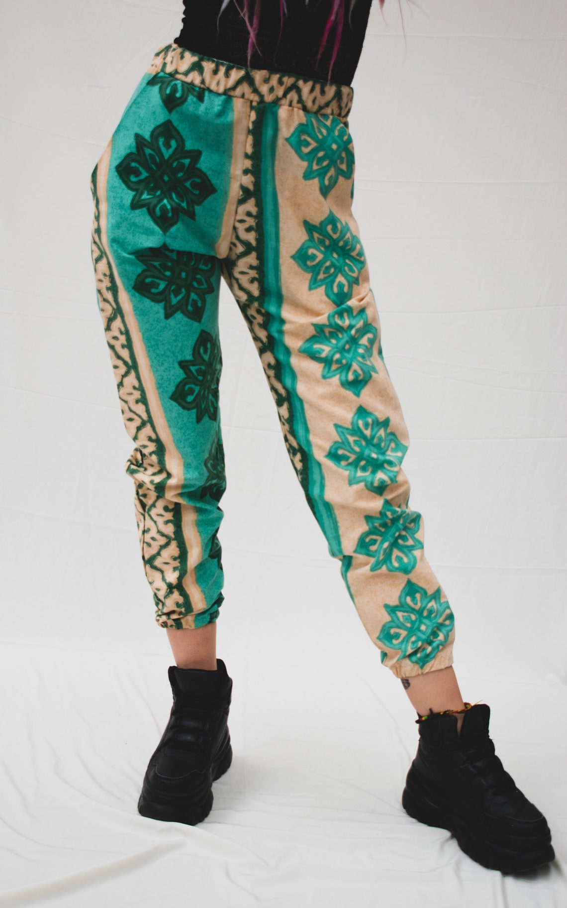 High Waisted Hippie Trousers, High Waisted Festival Trousers, High ...