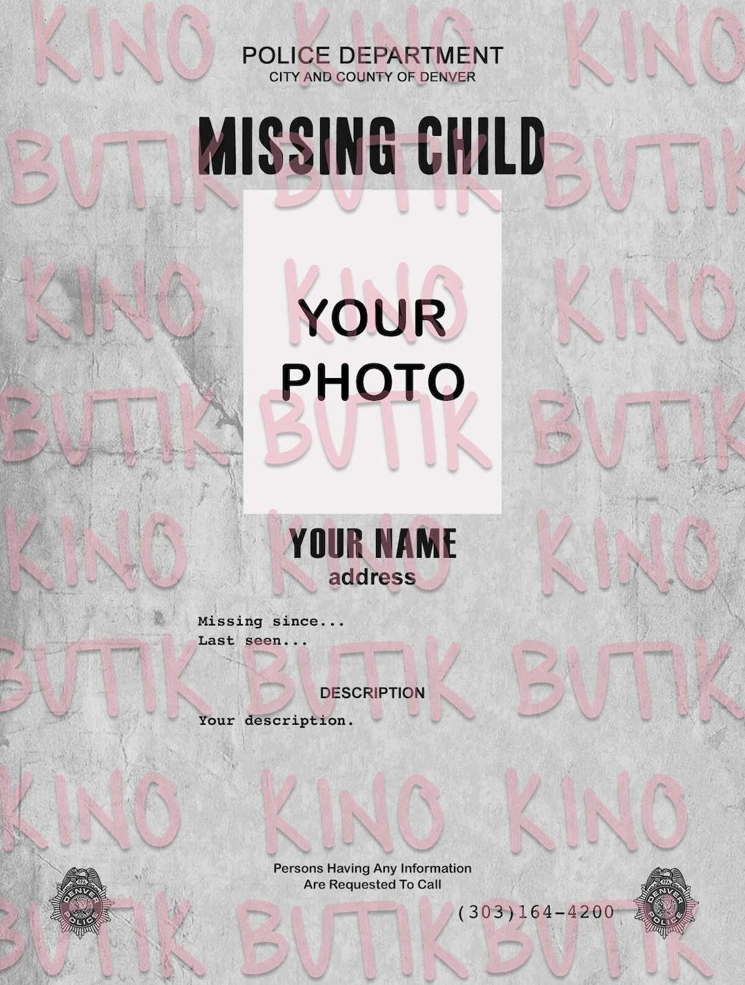 Personalised the Black Phone Movie Missing Poster (NOT A TEMPLATE) - Etsy
