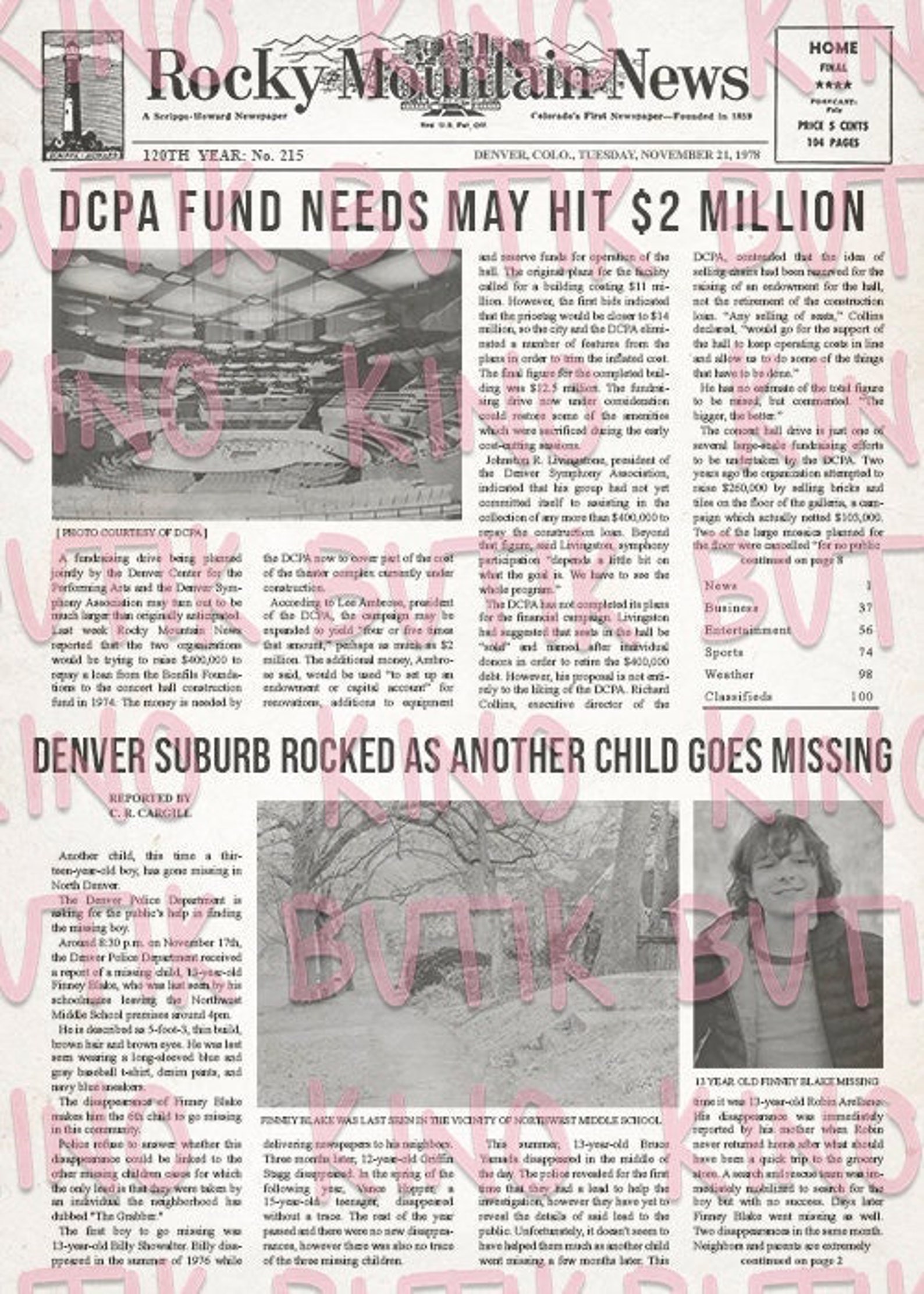 The Black Phone Newspaper - Etsy