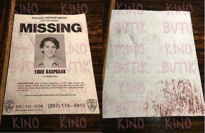 IT Movie Missing Poster (one per Purchase) - Etsy