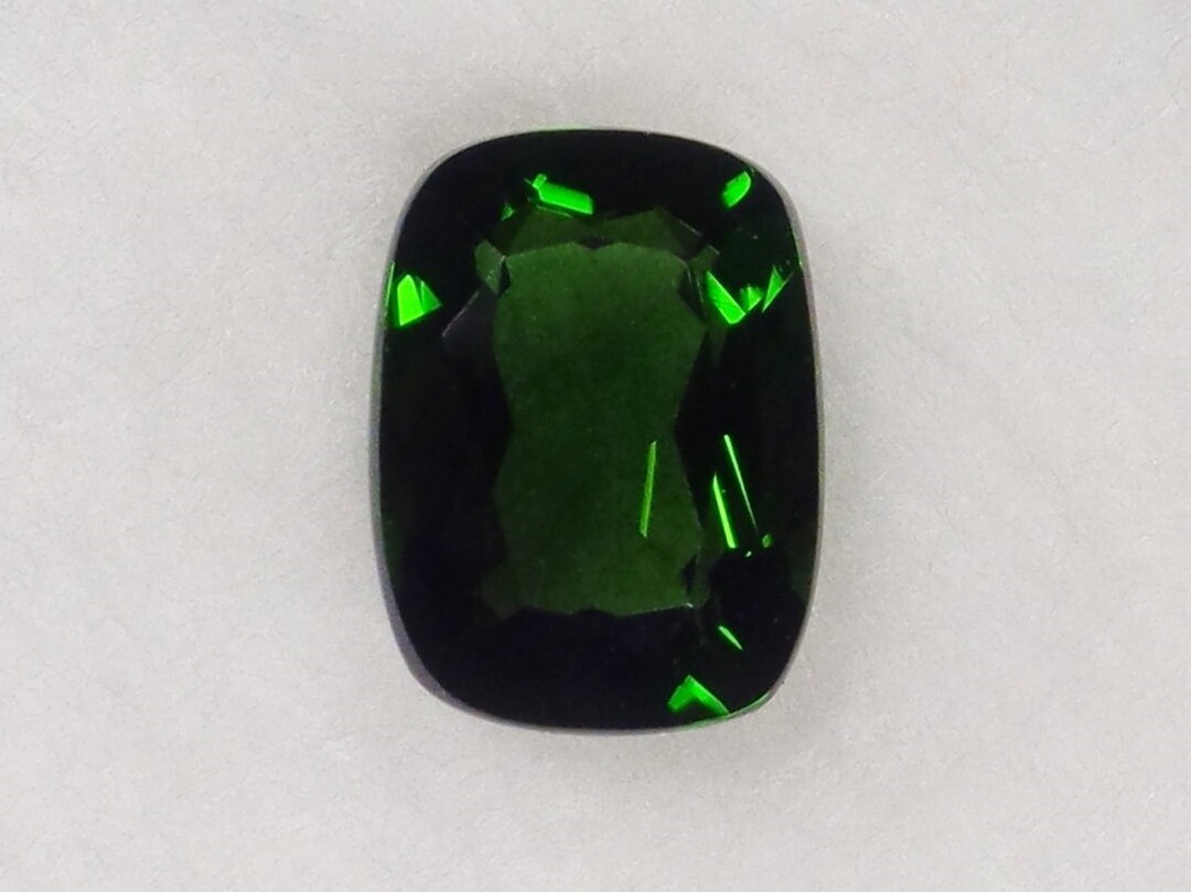 Chrome Diopside Loose Stone 1.45ct Cushion Cut Dark Green Natural ...