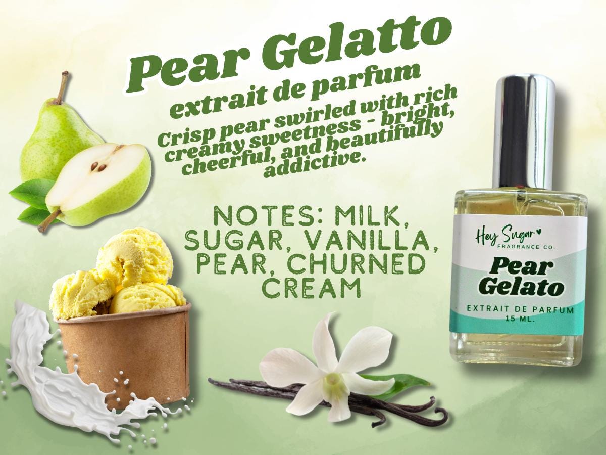 Pear Gelato Perfume - Fruity Fresh Gourmand, Sweet, Refreshing Pear ...