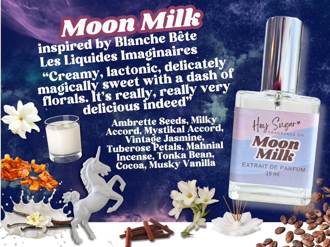 Moon Milk Perfume - Inspired by Blanche Bete Perfume - Floral Gourmand ...