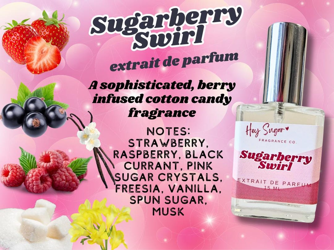 Sugarberry Swirl Perfume - Sugar Berry Cotton Candy Fragrance, Sweet ...