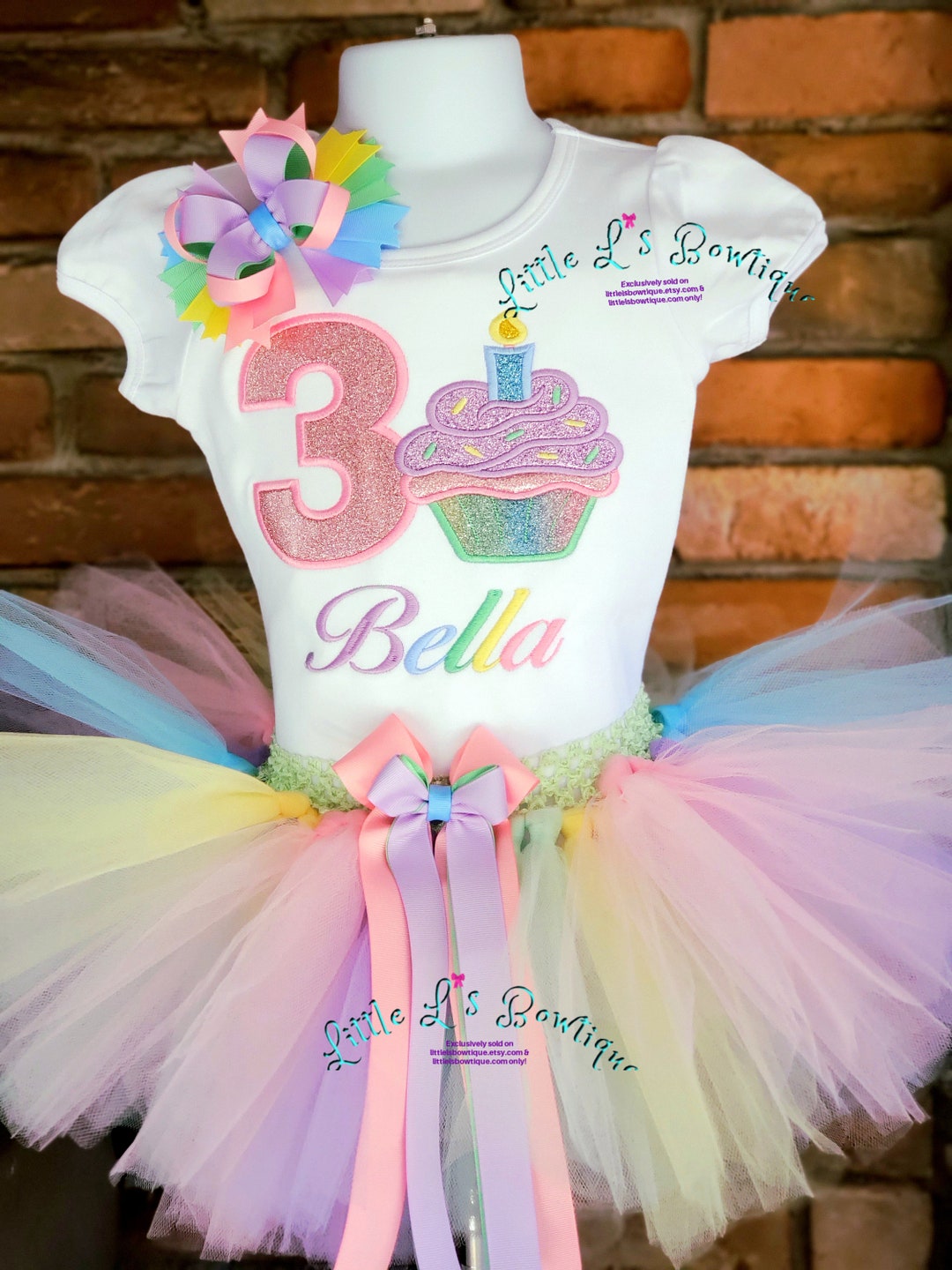 Cupcake Birthday Outfit,pastel Cupcake Birthday Shirt,rainbow Cupcake ...