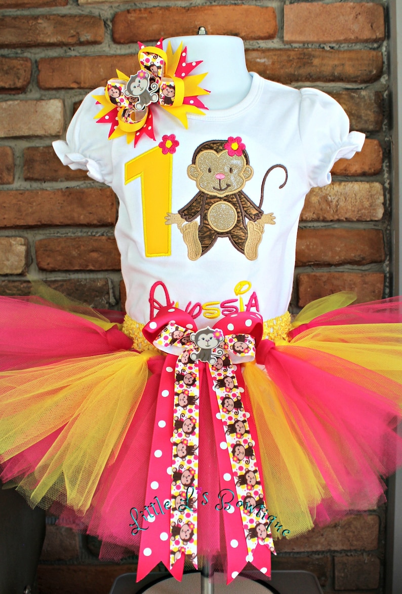 Baby Girl Monkey Birthday OutfitGirl Monkey Birthday | Etsy