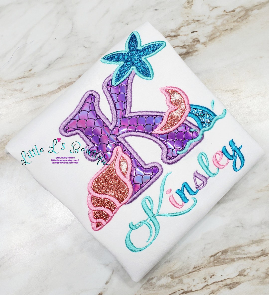 Mermaid Shirt, Mermaid Initial Shirt, Sea Life Shirt, Sea Shirt, Fish ...