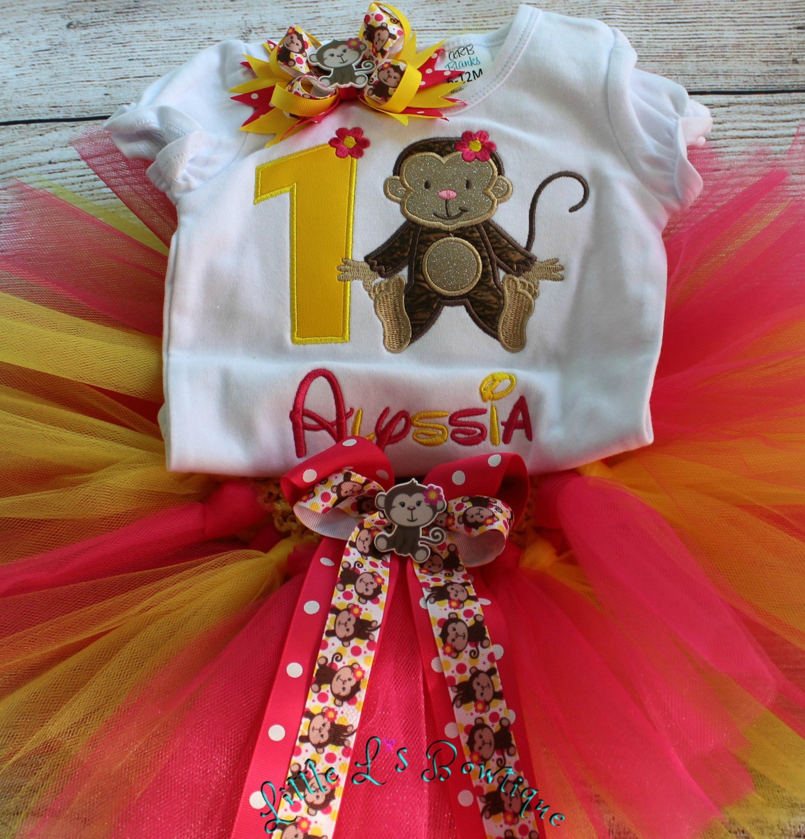 Baby Girl Monkey Birthday OutfitGirl Monkey Birthday | Etsy