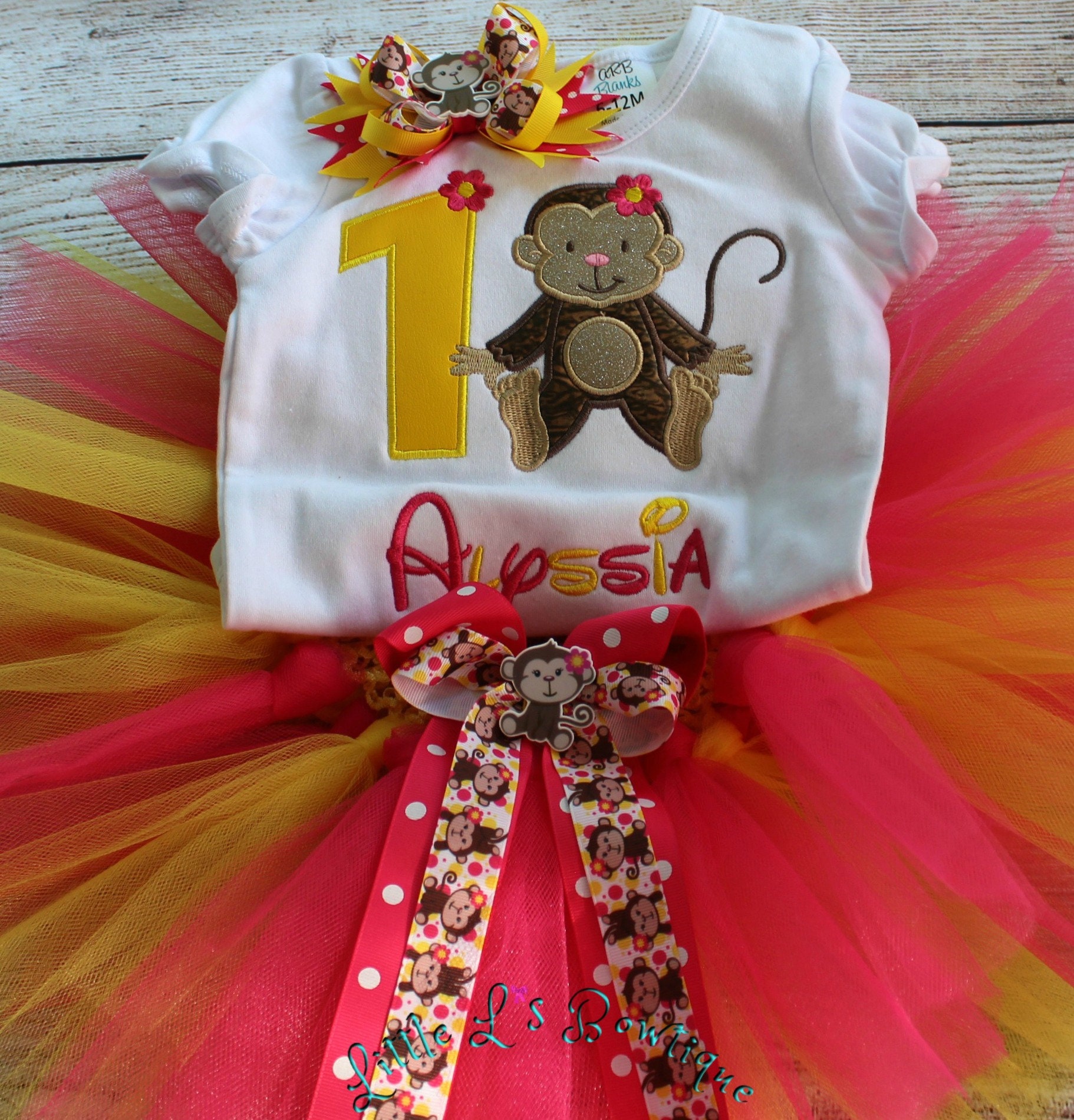 Monkey Birthday Outfit,girl Monkey Birthday Outfit,baby Zoo Birthday ...