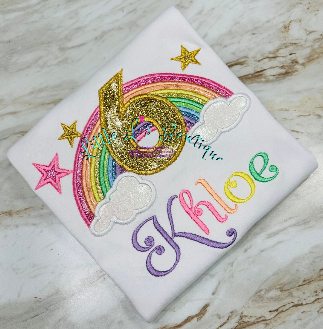 Rainbow Birthday Shirt, Pastel Rainbow Shirt, Rainbow and Stars Shirt ...