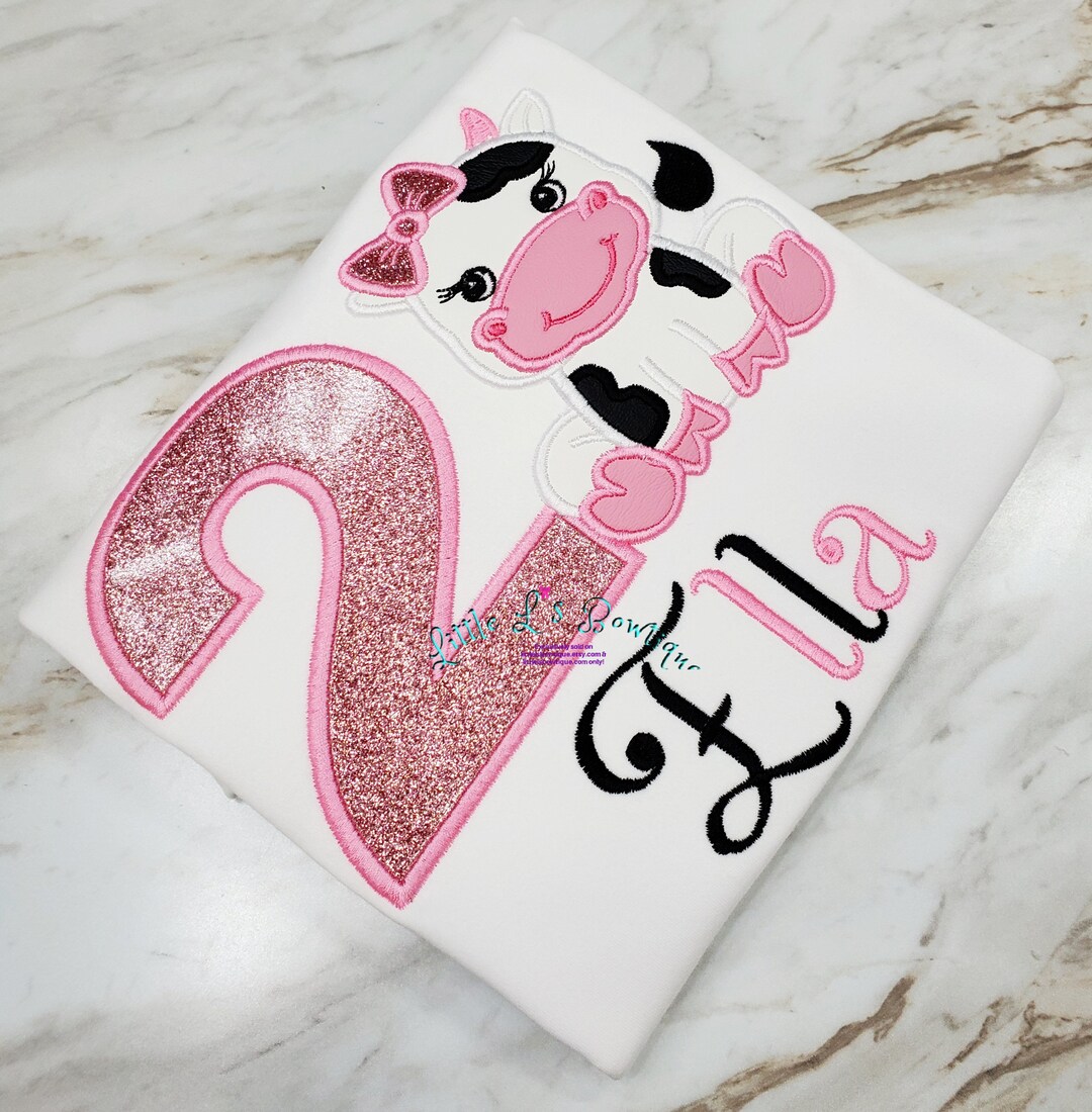 Girls Cow Birthday Shirt,barnyard Birthday Shirt,cow Birthday Shirt ...