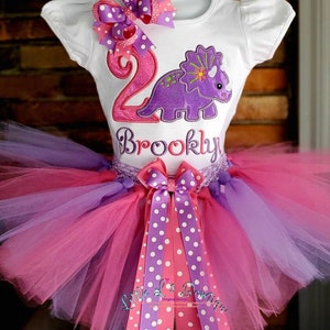 Dinosaur Birthday Tutu Set Girls,dino Bday Outfit,triceratops Birthday ...