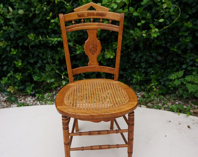 Vintage Antique Chair Cain Seat Oak Chair Pressback Chair - Etsy