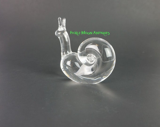 Crystal Steuben Art Glass Snail Figurine Paperweight Hand Cooler Etsy