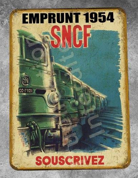 Vintage metal plate SNCF chutes Wall Décor Wall Decals & Murals etna.com.pe