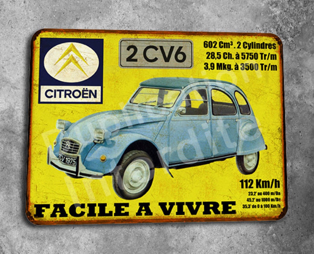 Vintage Metal Plate Citroën 2CV 6 - Etsy