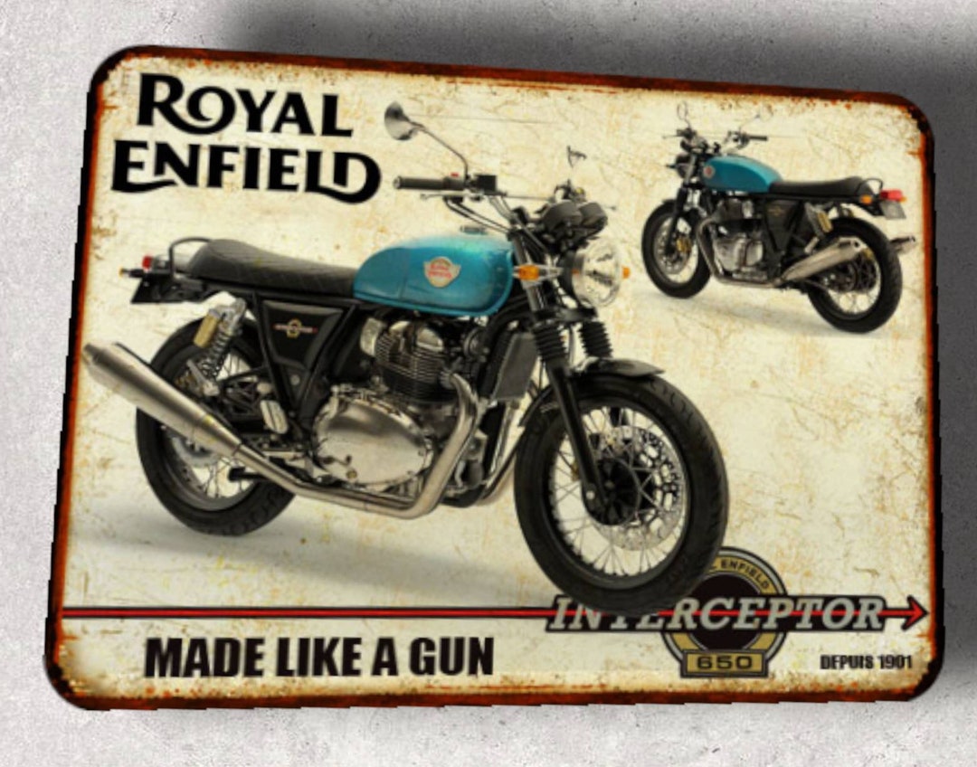 Vintage Metal Plate Royal Enfield 650 Interceptor - Etsy