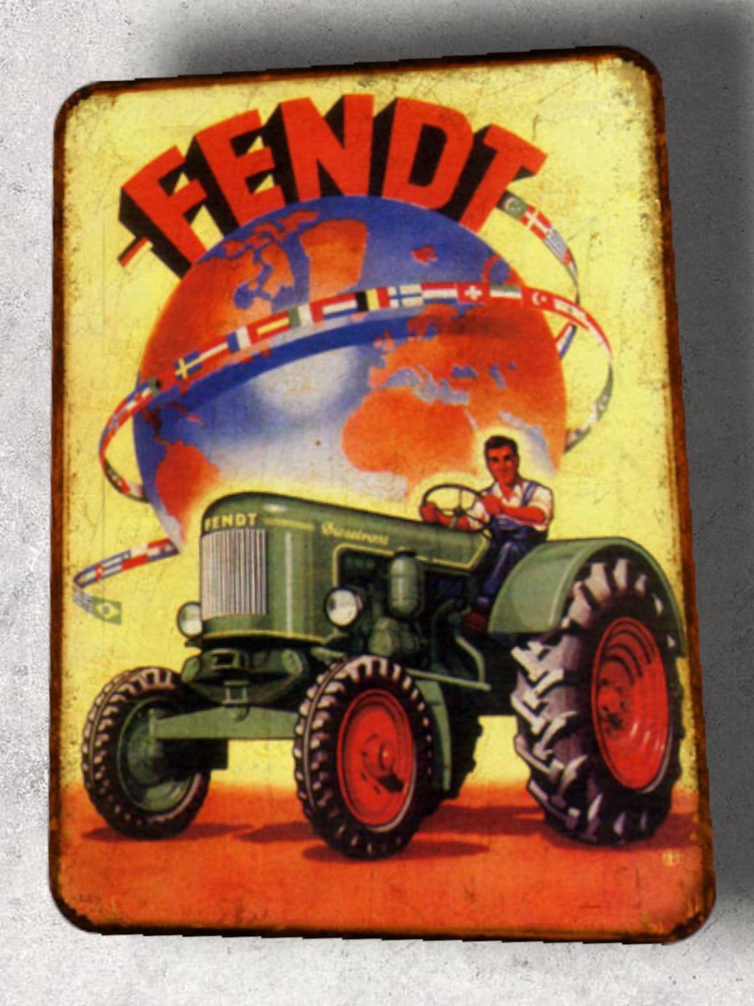 Vintage Metal Sign Fendt Tractor - Etsy