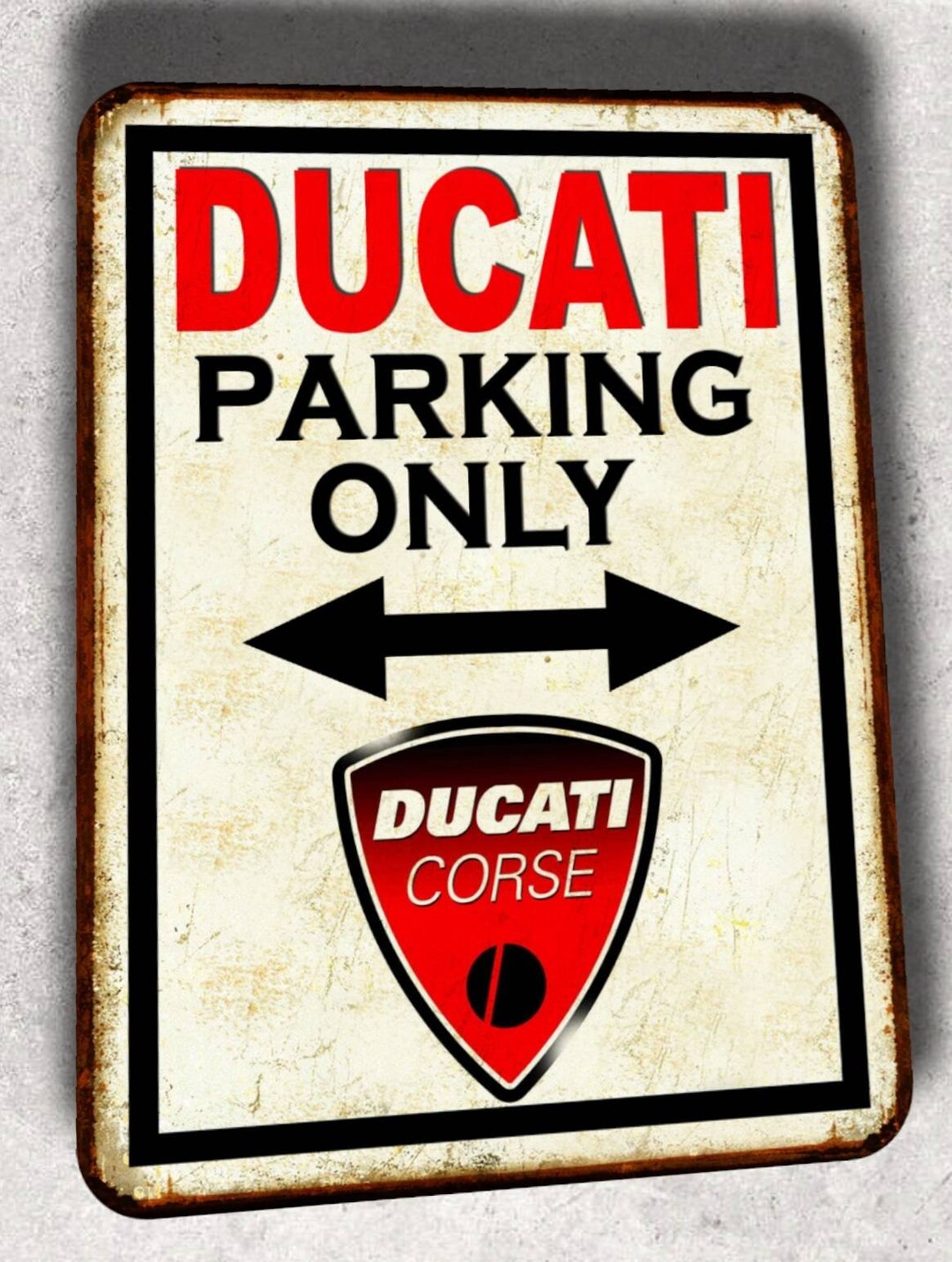 Vintage Ducati Parking Only Metal Plate - Etsy