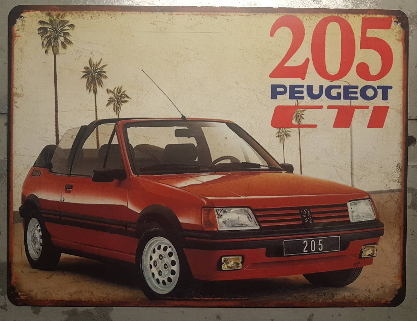 Vintage Metal Plate Peugeot 205 GTI - Etsy