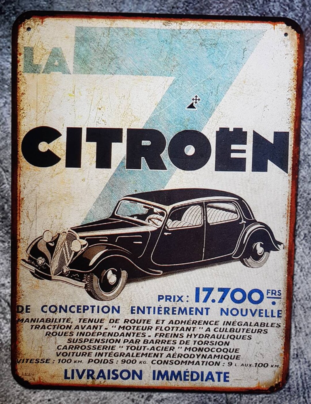 Vintage Metal Plate Citroën Traction - Etsy